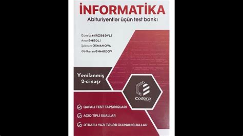 Codera 2 5 Yenilənmiş 2 Ci Nəşr İnformatika1 20 Suallar Youtube