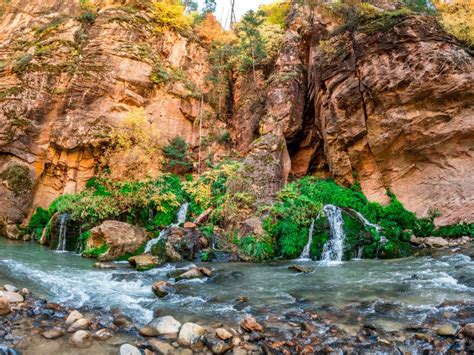Big Springs In The Narrows Of Zion Top Down Trail Zion National Park