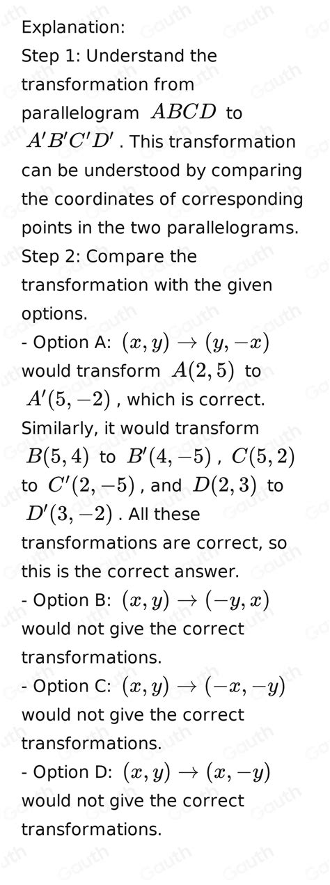 solved parallelogram abcd is rotated to create image a b c d on a