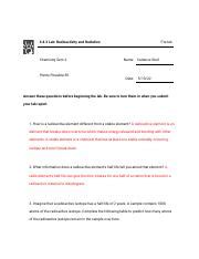 PRE Lab Radioactivity And Radiation Docx Lab Radioactivity And Radiation