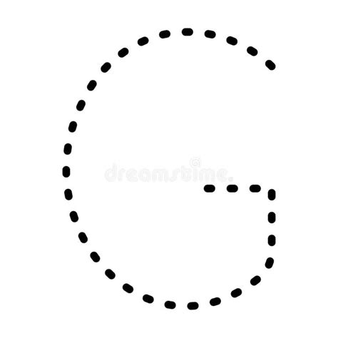 Tracing Alphabet Letter G Prewriting Dotted Line Element For Kindergarten Preschool And