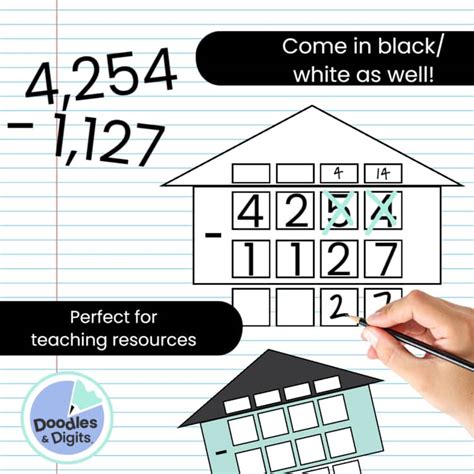 multi digit subtraction clipart standard subtraction algorithm clip