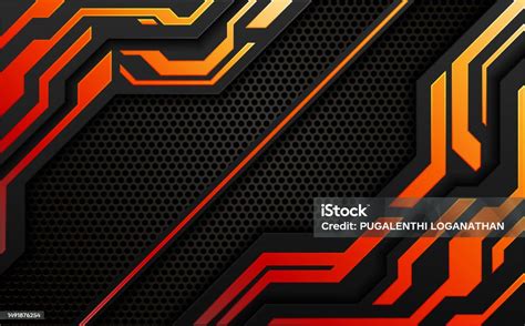 미래 지향적인 검정색과 주황색 어두운 게임 배너 배경 배경 게이머에 대한 스톡 벡터 아트 및 기타 이미지 게이머 배경 주제 비디오 게임 Istock
