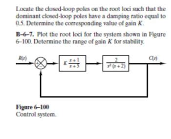 Answered Locate The Closed Loop Poles On The Root Loci Such That The Dominant Closed Loop Poles