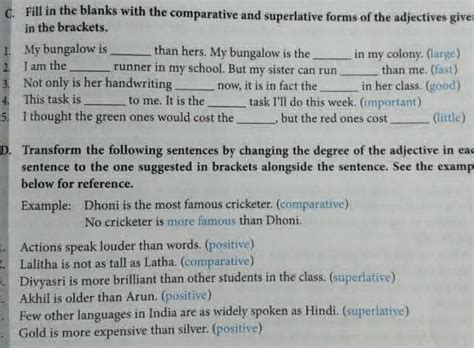 C Fill In The Blanks With The Comparative StudyX