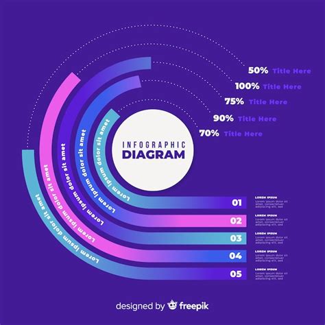 보라색 배경에 그라데이션 Infographic 무료 벡터