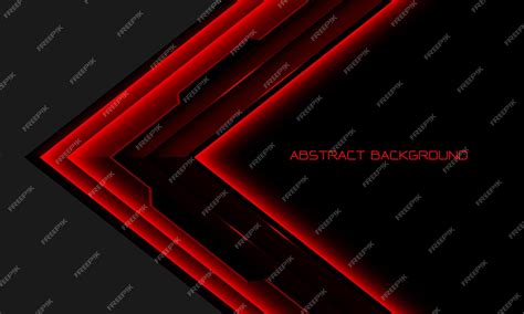 Premium Vector Abstract Red Glossy Black Cyber Arrow Direction Geometric Grey Design