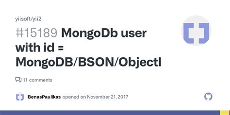 Mongodb User With Id Mongodbbsonobjectid · Issue 15189 · Yiisoftyii2 · Github