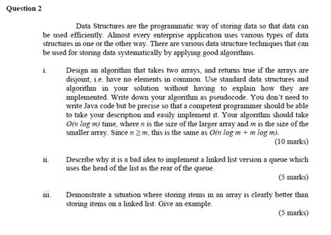Solved Question 2 Data Structures Are The Programmatic Way