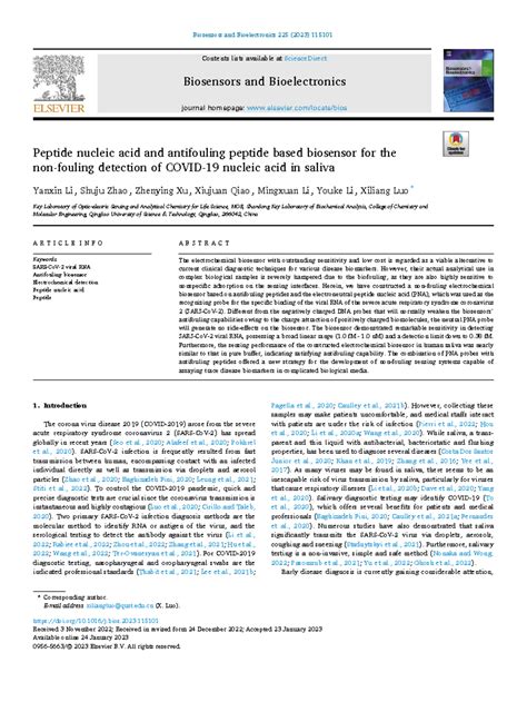 Peptide Nucleic Acid And Antifouling Peptide Based Biosensor For The