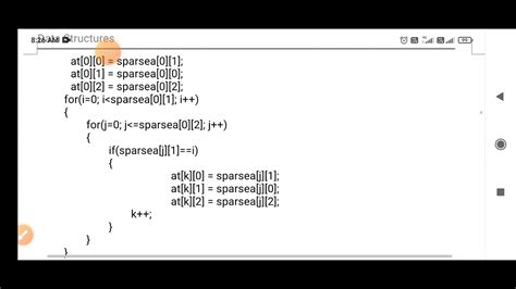 Sparse Matrix Data Structure Labktu Syllabuss3 Cse Youtube
