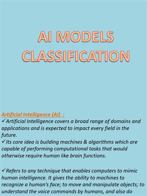 Ai Model Classification Pdf Machine Learning Artificial Intelligence