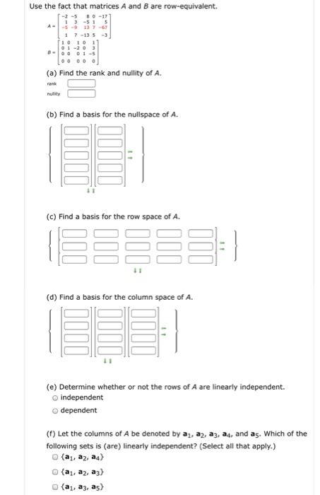 Solved Use The Fact That Matrices A And B Are