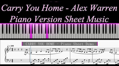 Carry You Home Alex Warren Piano Sheet Music Demo Youtube