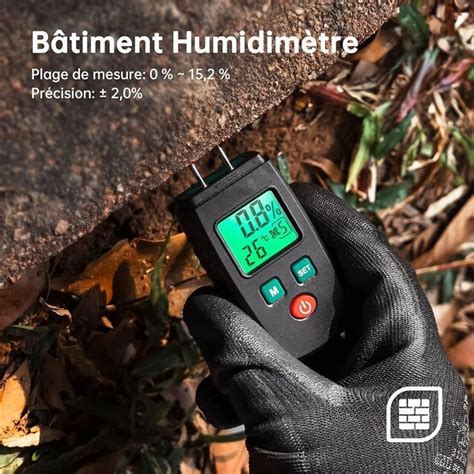 Testeur Humidité Détecteur Dhumidité à Broche Avec 5 Modes Écran Lcd
