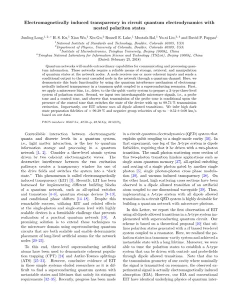 Pdf Electromagnetically Induced Transparency In Circuit Quantum