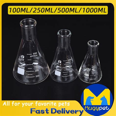 Glass Flask Narrow Neck Conical Triangular Flask 100 250 500 1000 Ml Lab Chemical Equipment