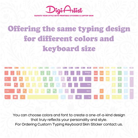 Microsoft Wireless Keyboard 800 Skins Set Of 8 Multi Color Typing Practice Cute Keyboard