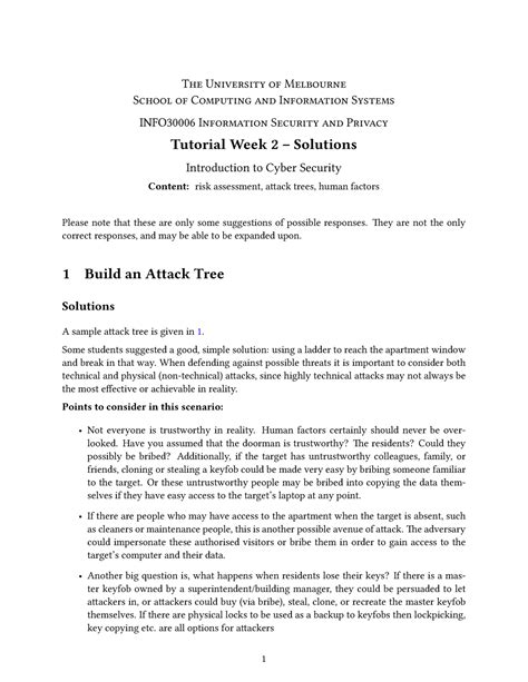 Week 2 Tutorial Solutions The University Of Melbourne School Of