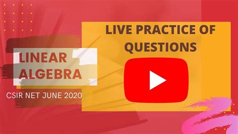 Linear Algebra Practice Question Part 12 Csir Net June 2020 Gate 2021 Youtube