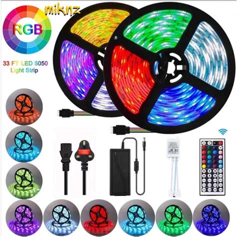 Jual Lampu Led Strip Rgb Warna Warni Super Ip M M Komplit Set Adaptor Remote