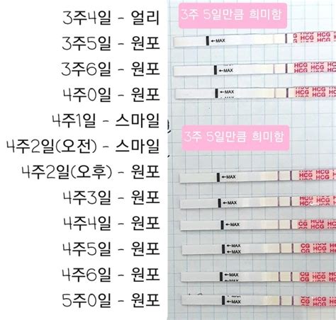 임신4주차 원포 임테기 진하기 비교 결과 원포 스마일 비교 네이버 블로그