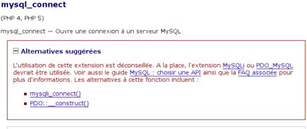Arrêtez d utiliser les fonctions mysql