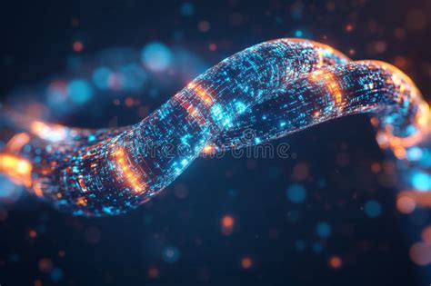 Glowing Blue Digital Wave Flowing Through Cyberspace Symbolizing High Speed Data Transfer