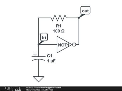 Schmidt Trigger Oscillator Circuitlab Schmidt Trigger Oscillator Circuitlab