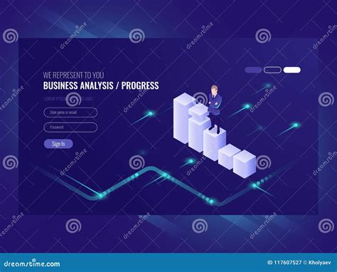 isometric chart 3d big data analytic and visualization presentation