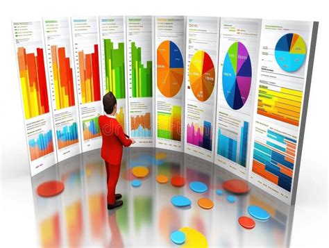 Vibrant 3d Bar Graph And Line Charts Representing Data Analysis And