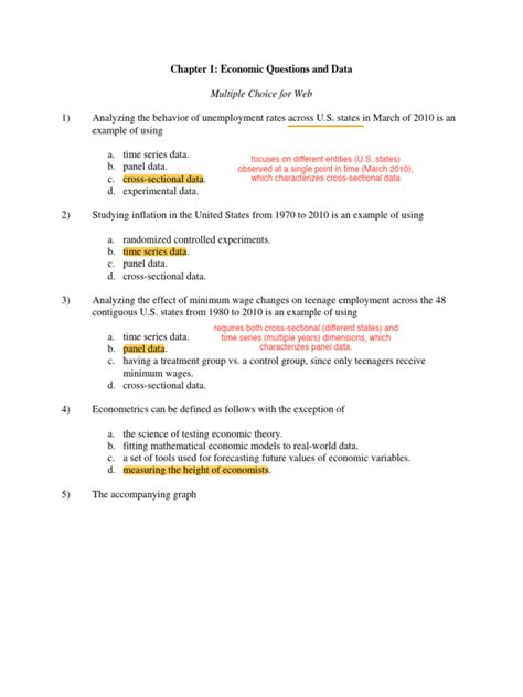 Ch 01 Quiz Download Free Pdf Time Series Econometrics