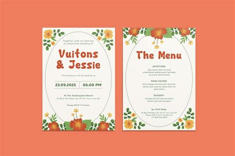 Vuikys 웨딩 초청서 템플릿 프리미엄 벡터