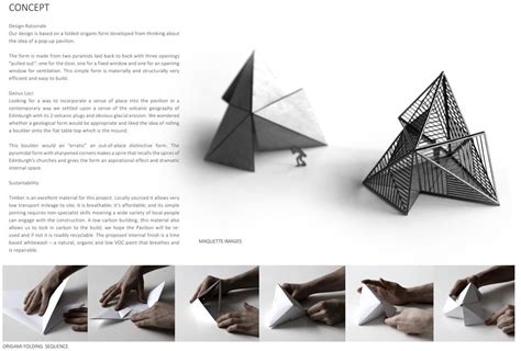 Pop Up Edinburgh Pavillion Plans Conceptual Model Architecture Folding Architecture Conceptual