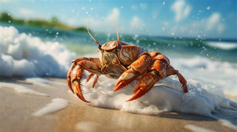 Premium Photo Ocean Running Hermit Crab Best Quality Image Generative Ai