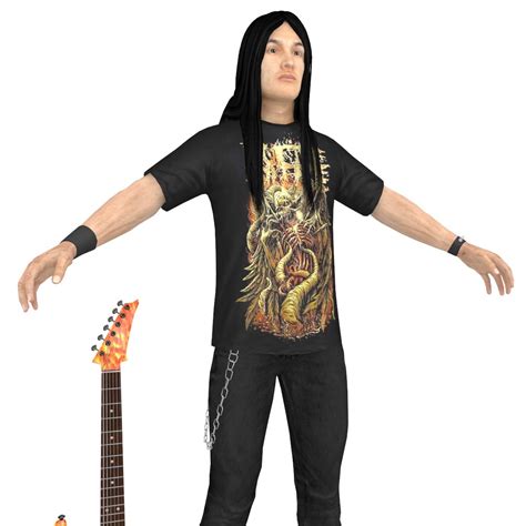 기타 플레이어 M4 3d 모델 99 Max Fbx Free3d