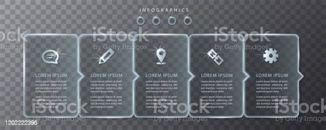벡터 인포 그래픽 디자인 Ui 템플릿 투명 유리 라벨 및 아이콘 0명에 대한 스톡 벡터 아트 및 기타 이미지 0명 개념 그래픽 사용자 인터페이스 Istock
