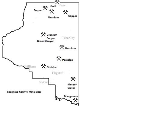Coconino County Arizona Map With Cities And Towns Counties Of Arizona