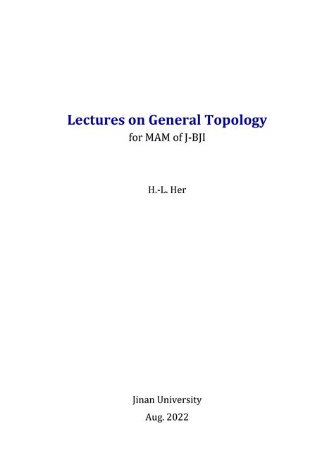 Lectures Gt 3 Topological Spaces Lectures On General Topology For