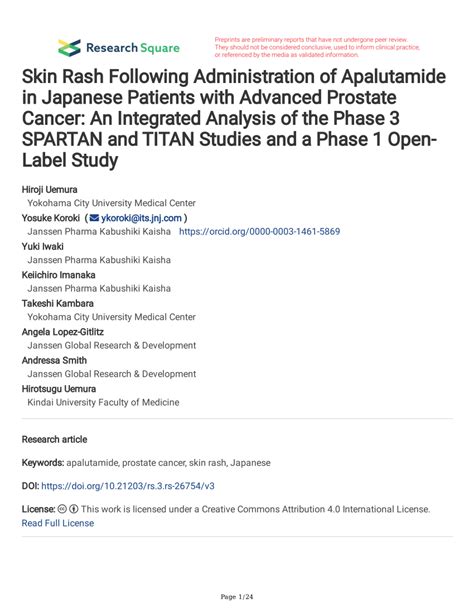 Pdf Skin Rash Following Administration Of Apalutamide In Japanese