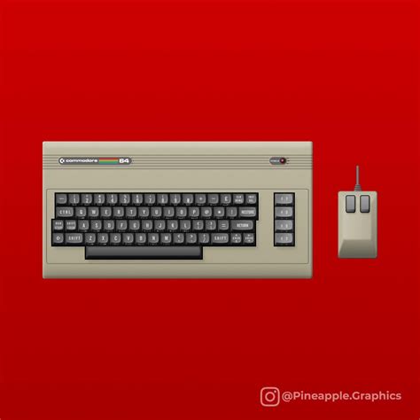 Commodore 64 Keyboard And Mouse Vector Illustration Radobeillustrator