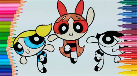 فتيات القوة كيفية رسم ولون فتيات القوة ليتل الأيدي كتاب التلوين صفحة