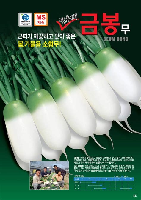 권농종묘 무 종자제품 알아보기 농사정보