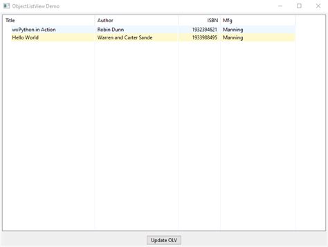 Ann Objectlistview3 For Wxpython Mouse Vs Python