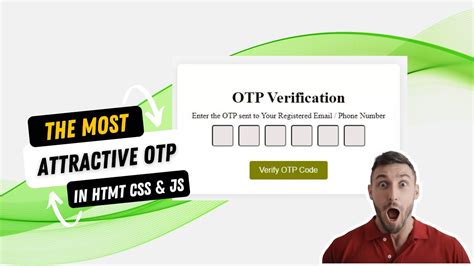 Otp Verification Form In Html Css And Javascript Youtube