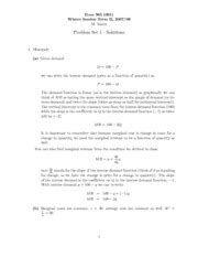 ECON Problem Set Solutions Econ Winter Session