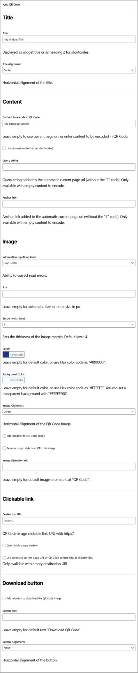 Kaya Qr Code Generator Wordpress Plugin