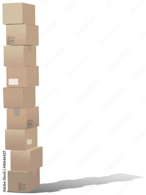 Stack Of Shipping Carton Boxes Stock Vector Adobe Stock