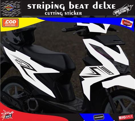 Striping Stiker Cutting Beat Deluxe Terbaru List Smpl Warna Hitam