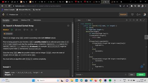 Manasi Das On Linkedin Today I Solve Search In Rotated Sorted Array Day 1